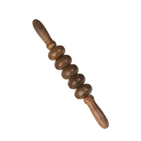 Masseur bois-Bâton de Massage en bois carbonisé naturel, masseur de dos ...