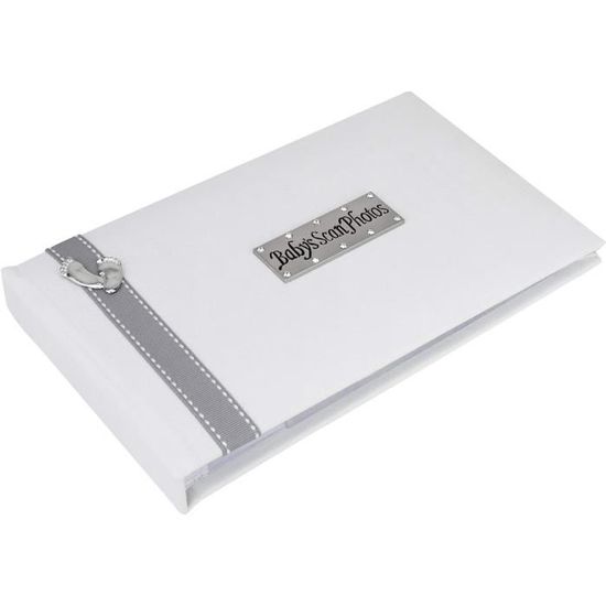 Album photo - Baby Scan - Ruban gris - 20 pochettes - 40 photos - Étui ...