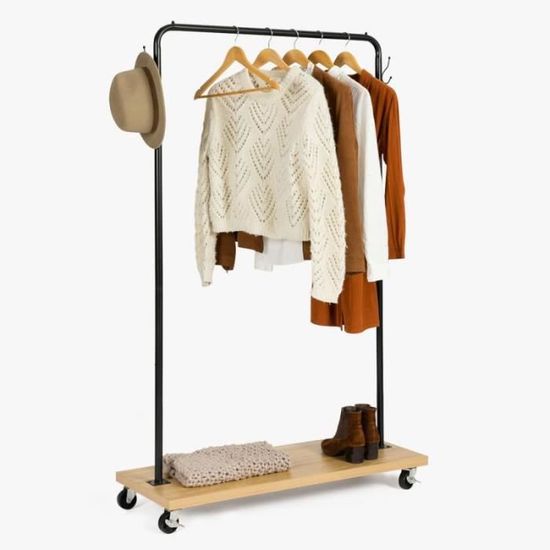 Portant À Vêtements Detroit Penderie Porte-Manteau Roulant Xxl Design Industriel[q83 ...