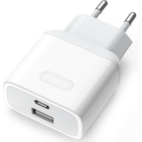 Chargeur Usb C 20W Rapide Prise Pour Iphone 15 14 13 12 11 Pro Max Se ...