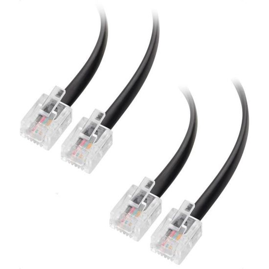 Pack De 2 Câble Téléphonique De 3M (Cable Rj11 Vers Rj11) Pour ...