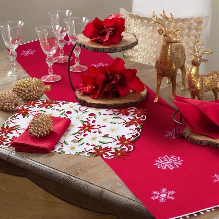Ensemble de 6 Sets de Table BrodéS Poinsettia et Houx de NoëL ...