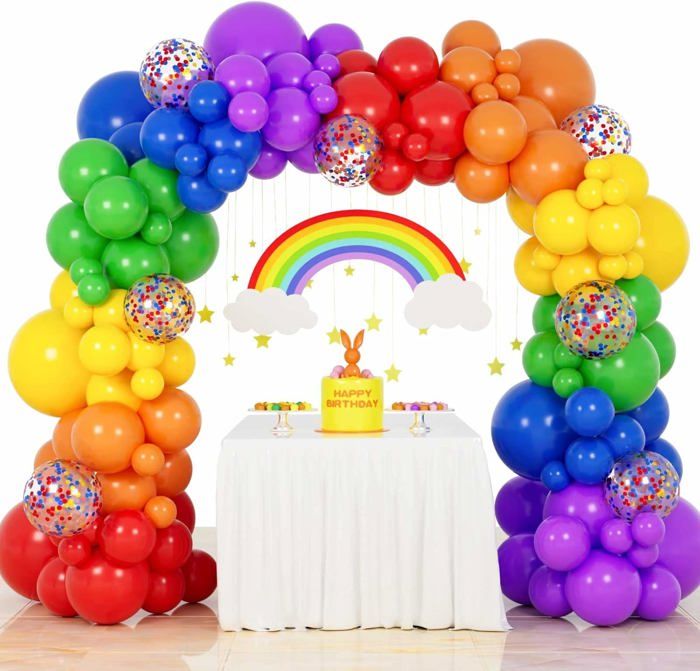 Kit D'Arche De Ballons Arc-En-Ciel, 125 Pièces Décorations D ...
