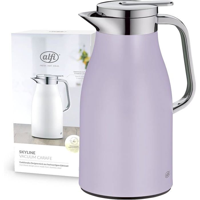 Pichet isotherme 1,0 L, lavande mat, inox avec intérieur en verre ...