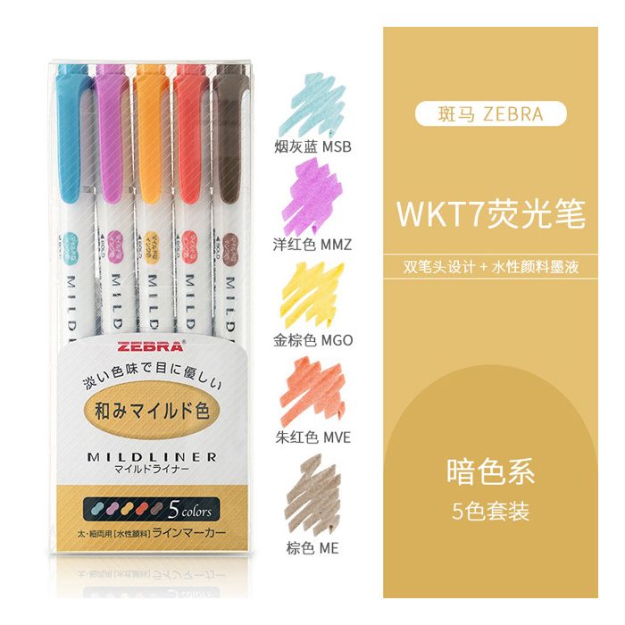 Ensemble de stylos surligneurs ZEBRA WKT7 Mildliner du Japon, marqueurs ...