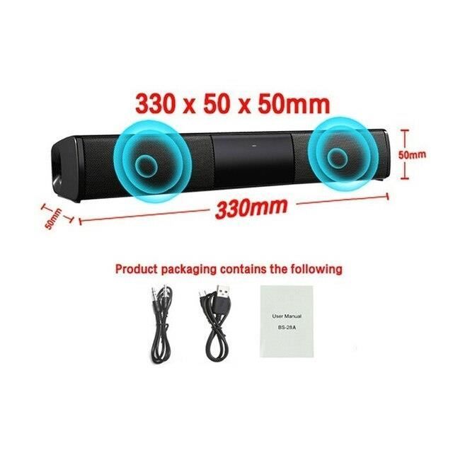 BS-28A-Haut-parleur de barre de son Bluetooth sans fil portable ...