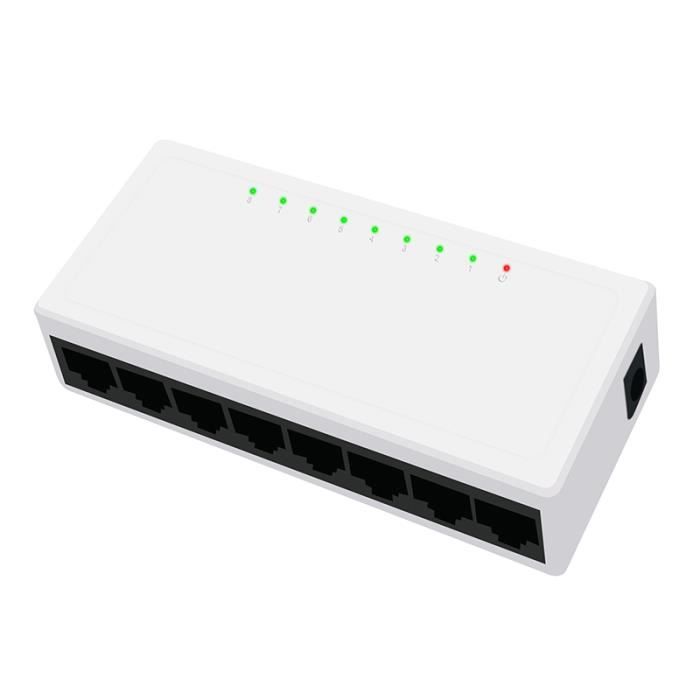 Commutateur 8 ports--KuWfi – commutateur réseau Hub Ethernet RJ45 LAN, 8 ports, 10-100Mbps ...