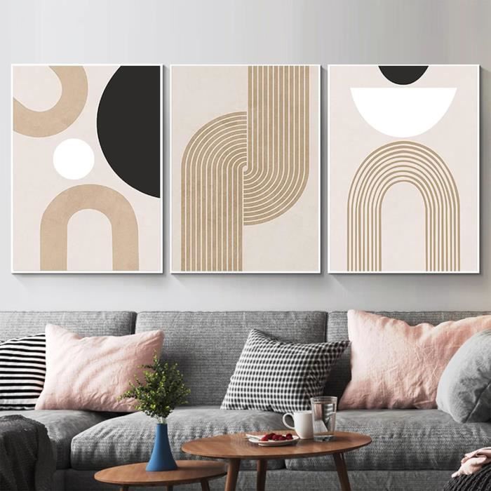Poster Sur Toile, Art Mural Abstrait Minimaliste Moderne, Ensemble De ...