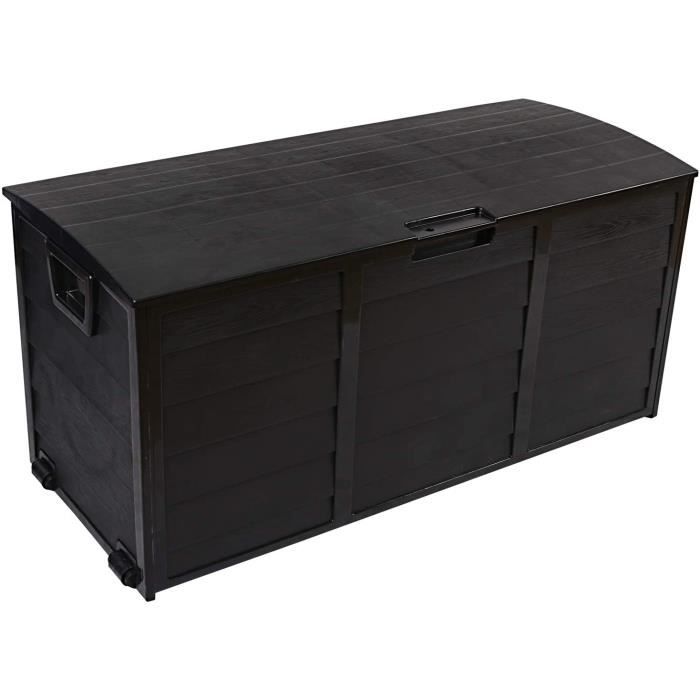 Coffre de Jardin Coffre de Rangement Noir Exterieur 290 L Plastique Multi-Usage Porte-Outils ...