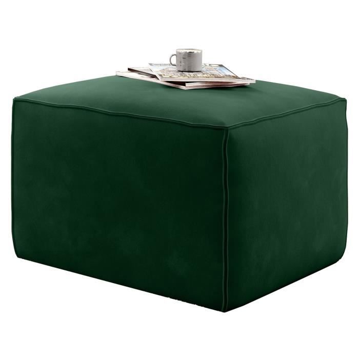 Pouf moderne tissu vert foncé Willace 88 cm - Cdiscount Maison