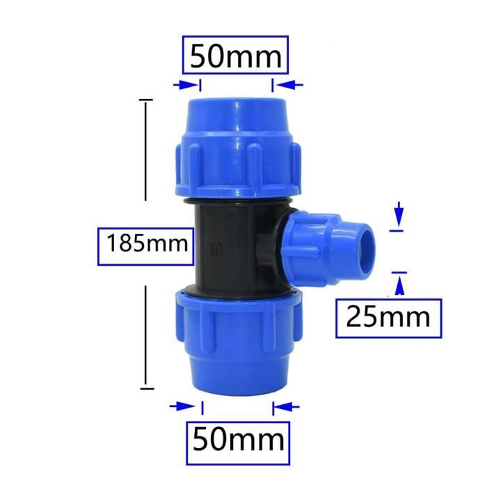 Tuyau d'arrosage,Connecteur de Tee Tube en PVC PE,1 pièce,20-25-32-40-50mm,séparateur d'eau DN20 ...