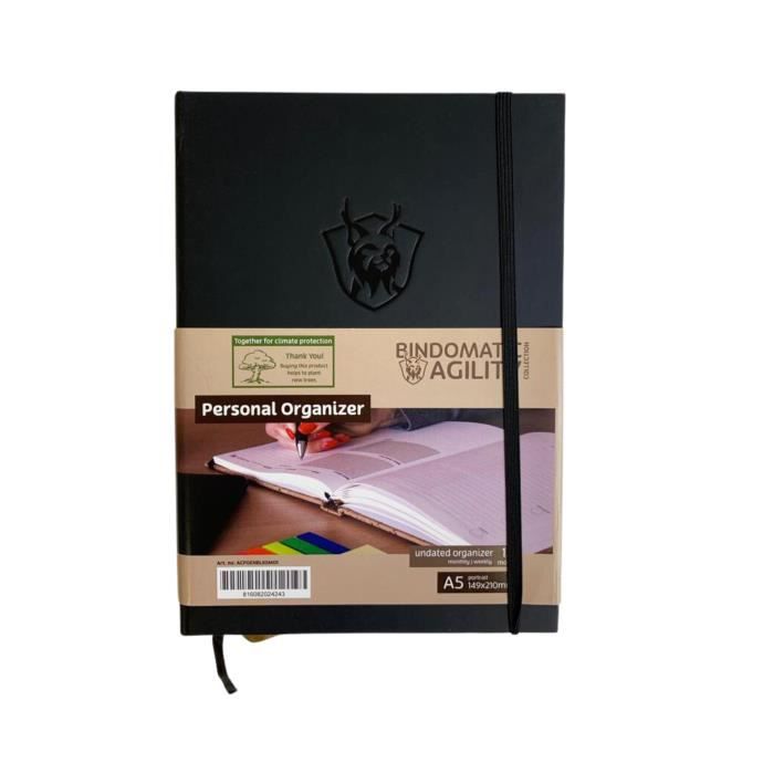 AGENDA PERSONNEL BINDOMATIC AGILITY COLLECTION - NOIR LISSE A5 - Le parfait compagnon pour votre ...
