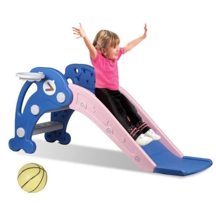TOBOGGAN SINBIDE Toboggan Pour Enfant avec Panier de Basket - Glisse de 100cm - Dès 18 mois ...