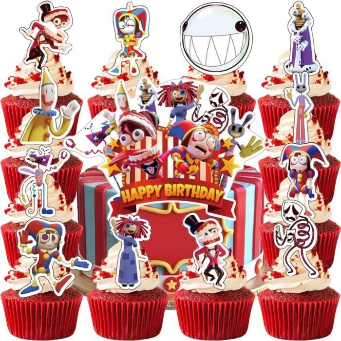 Decoration Gateau Digital Circus Cupcake Topper Cirque Clown Décoration ...
