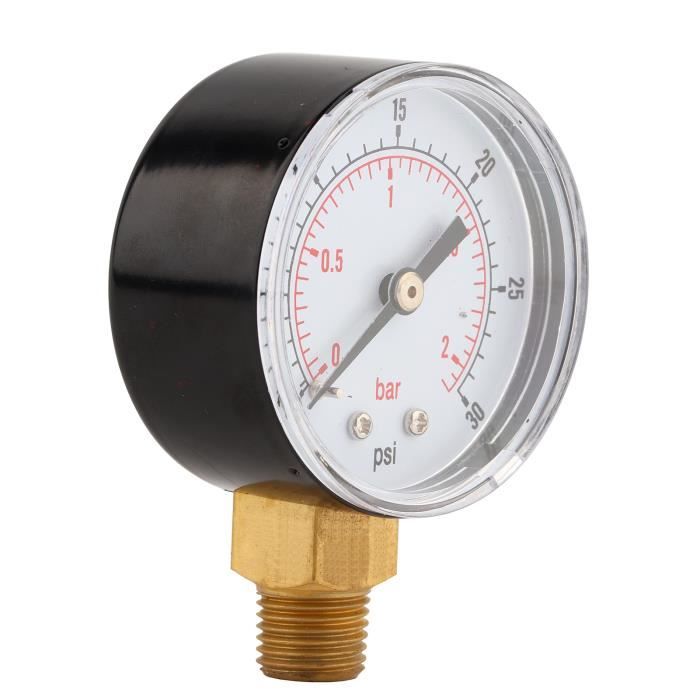 SAL Manomètre Bottom Connect Manomètre 50mm 1/4 BSPT Filetage en Laiton pour Carburant Air ...