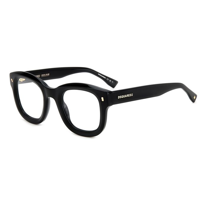 Lunettes de Vue DSQUARED2 D2 0091 48/25/145 2M2 BLACK GOLD ACETATE ...