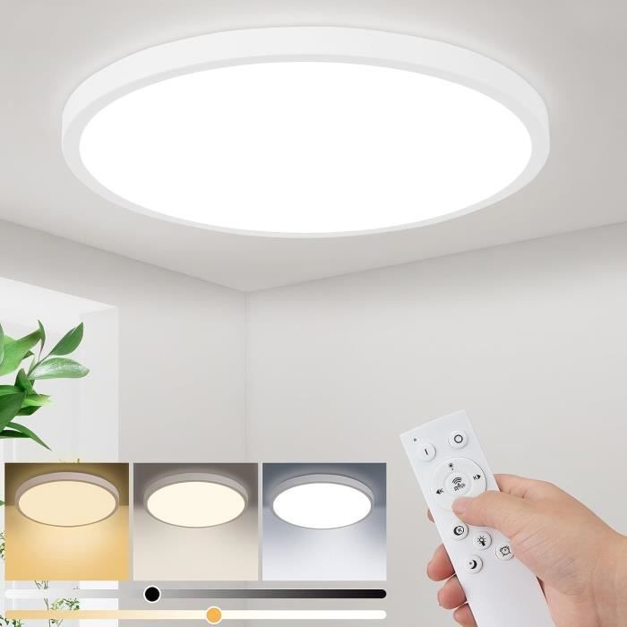 Homefire Plafonnier LED plat - plastique - blanc - 30 x 30 x 2,1 cm ...