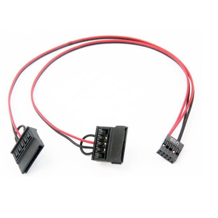 Câble d'alimentation SSD USB 9-pin vers Dual SATA pour carte mère ITX ...
