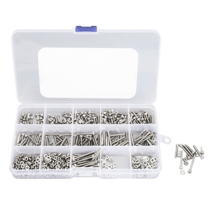 Kit d'assortiment de boulons et écrous MINIFINKER - 840 pièces - acier inoxydable 304 ...