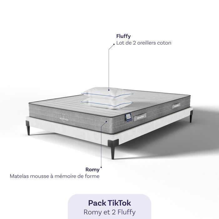 Pack Tiktok - Matelas Mousse Haute Densité ROMY 90x200x16cm et ...