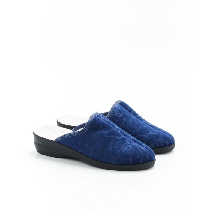 Damart - Mules Thermolactyl effet texturé - Bleu Marine Bleu marine ...