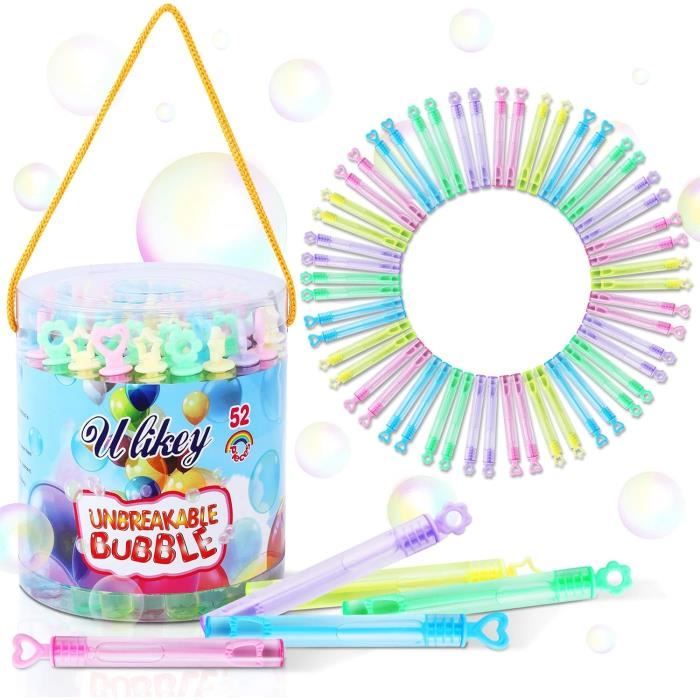 Bulles De Savon Pour Enfant, 52 Flacons Tube À Bulle 5 Couleurs, Jeux ...