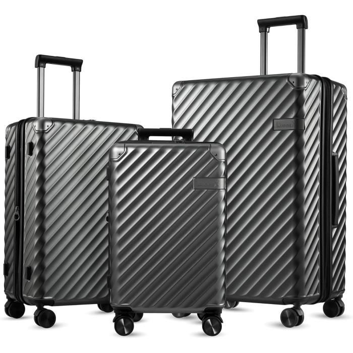 Set De Valise Trolley 3 Pièces À 4 Roulettes Valise À Coque Rigide ...