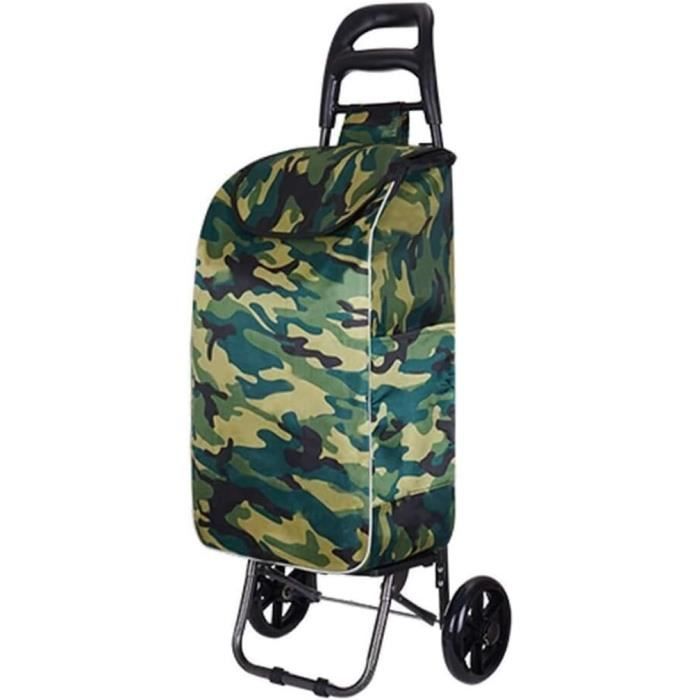 Caddie de Courses Portable, Sac à roulettes avec 2 Roues et Poche ...