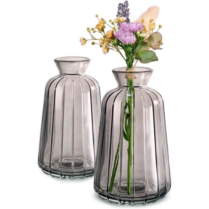 Mini Vases en Verre - Lot de 6 - Style Vintage - Petits Vases ...