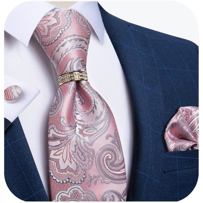 Cravate Pour Homme En Soie Cachemire Floral Cravate Poche Carré Boutons ...