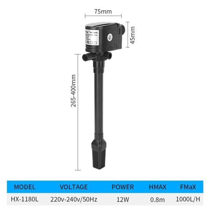 FONTAINE DE JARDIN,HX-1180L-AU PLUG--Filtre multifonction 3 en 1 pour Aquarium, pompe à Air ...