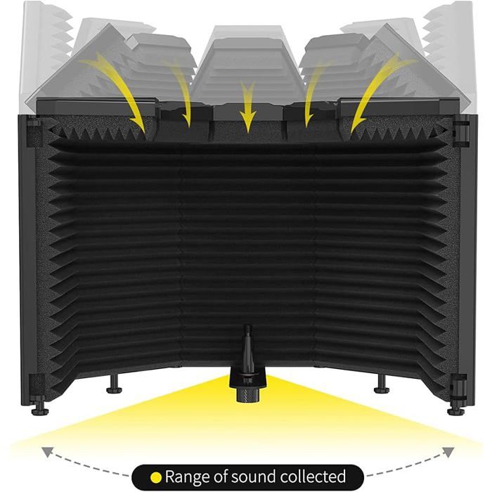 Bouclier d&Isolation de Microphone Mousse Acoustique Micro de Filtre ...