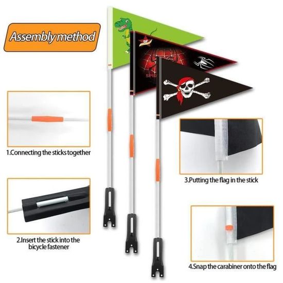 Drapeau De VéLo, Fanion Velo Enfant, Drapeau Vélo pour vélo d'enfant ...