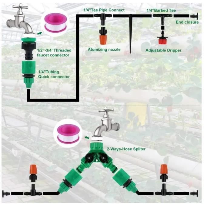 Système d'irrigation Jardin, 30 M Système D'irrigation Automatique Kit ...