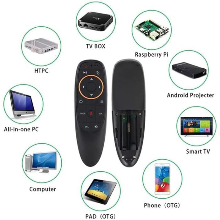 Télécommande Pour Pc Air Mouse 2,4 Ghz Avec Fonction Gyroscope Vocal ...
