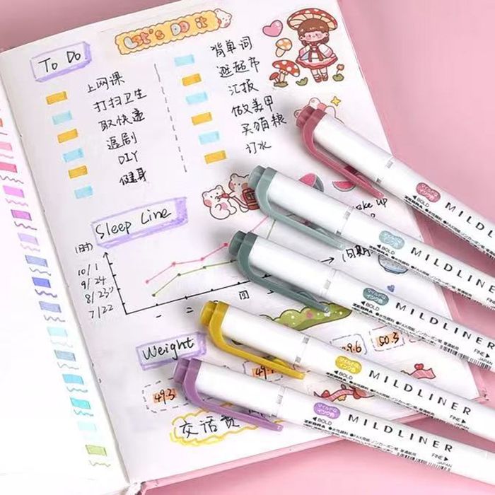 Ensemble de stylos surligneurs ZEBRA WKT7 Mildliner du Japon, marqueurs ...