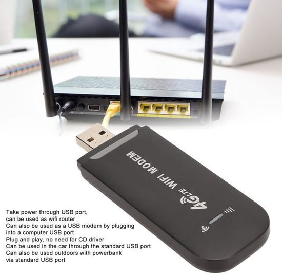 Routeur Réseau sans Fil, Routeur WiFi USB 4G LTE, Modem WiFi 2,4G ...
