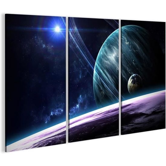 Tableau Tableaux sur Toile scène Univers avec des planètes,des étoiles ...