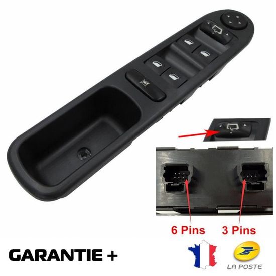 COMMANDE PLATINE LEVE VITRE ELECTRIQUE PEUGEOT 307 - 6554KT 6554KS ...