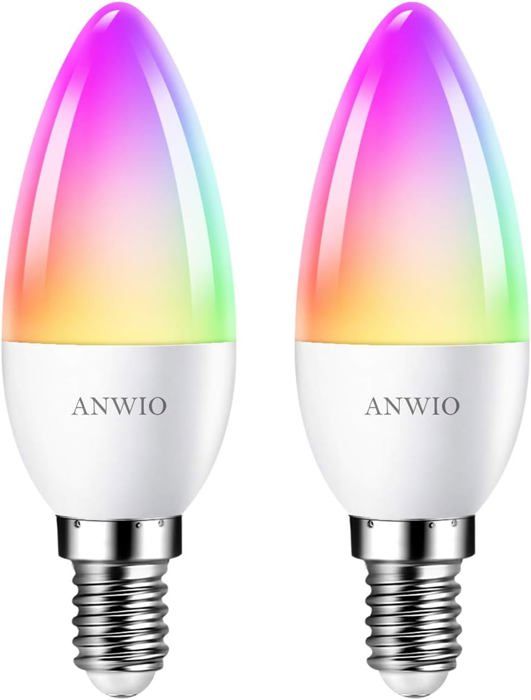 5W WIFI Ampoule Connectee LED E14 Smart WLAN Ampoule C37 RGB Remplace 40W 470Lm LED Ampoule ...