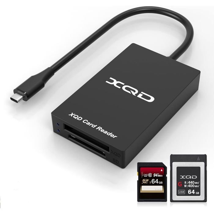 Lecteur de carte mémoire USB-C - 123 DESIGN - XQD/SD - 5 Gbps - Plug ...