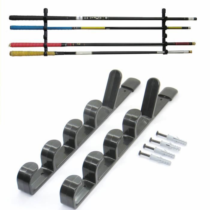 Rangement horizontal mural pour 5 cannes à pêche, avec vis, T1-poteau ...