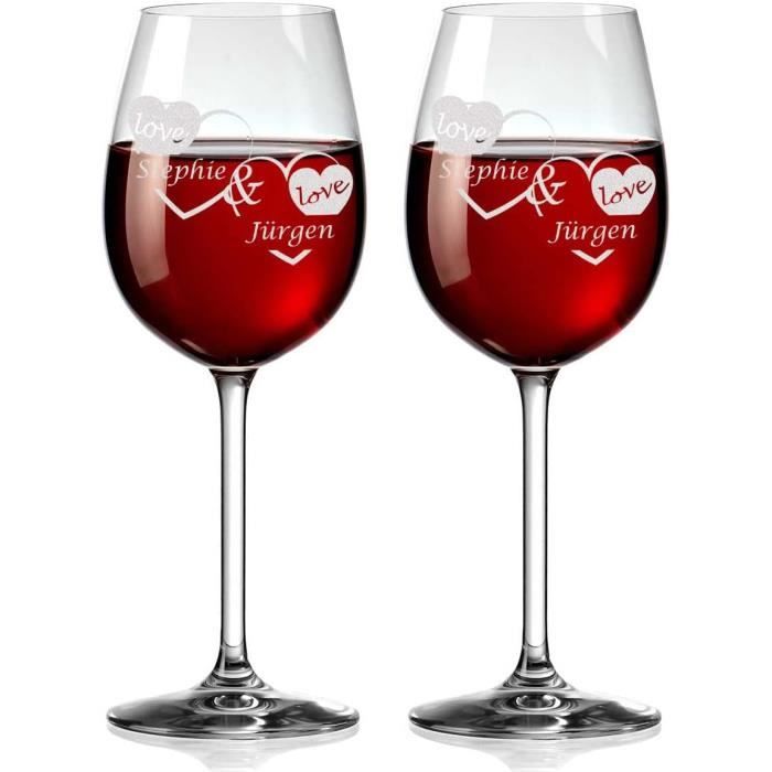 2 Verres À Vin Leonardo Personnalisés Avec Gravure - Idée Cadeau Pour ...