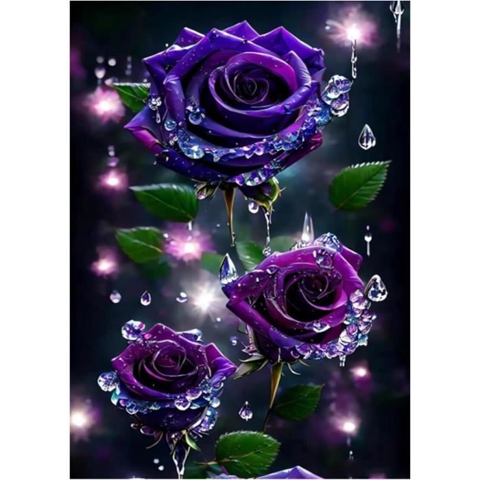 Diamond Painting Rose 5D Diamond Painting Kits Rose Violet Diy Diamond ...