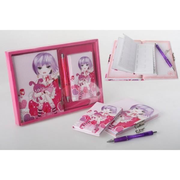 Journal intime cadenas + répertoire + stylo - rose - Cdiscount Beaux ...