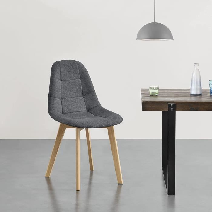 Lot de 4 Chaises de Salle à Manger Design Sièges Rembourrés Polyester ...