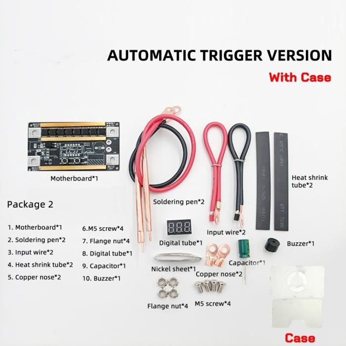 Fer a souder,Soudeur par points portable 12V, Kit de bricolage, batterie au Lithium 18650 ...