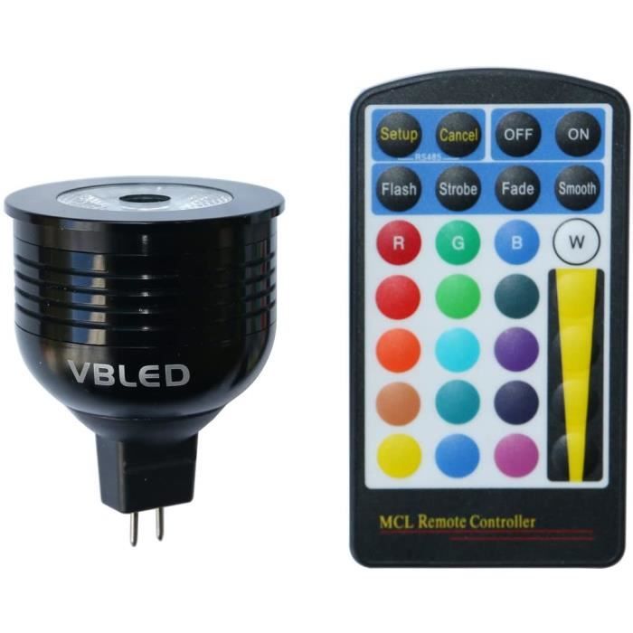 VBLED Ampoule LED changement de couleur RVB WW blanc chaud 3000 K 12 V ...