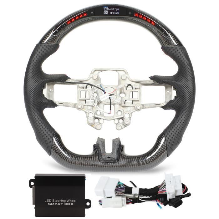 Dilwe Volant en fibre de carbone à LED Volant de voiture en fibre de ...