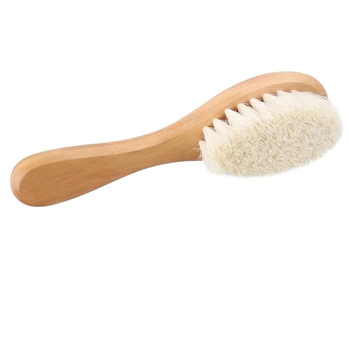 Fafeicy Peigne Massage Bébé en Poils de Chèvre Doux avec Manche en Bois ...